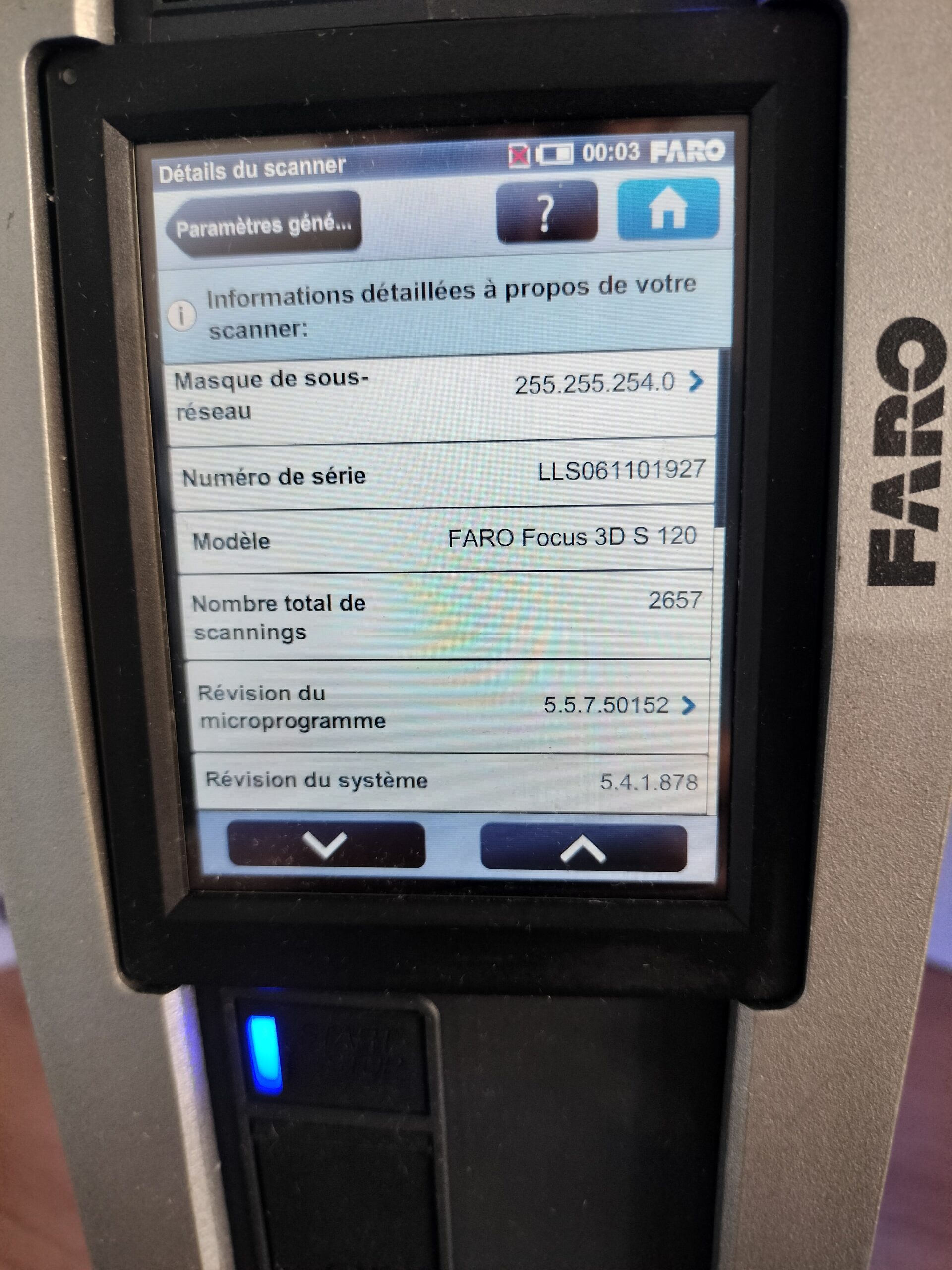 Scanner Laser 3D - Faro - S120 - e-prisme